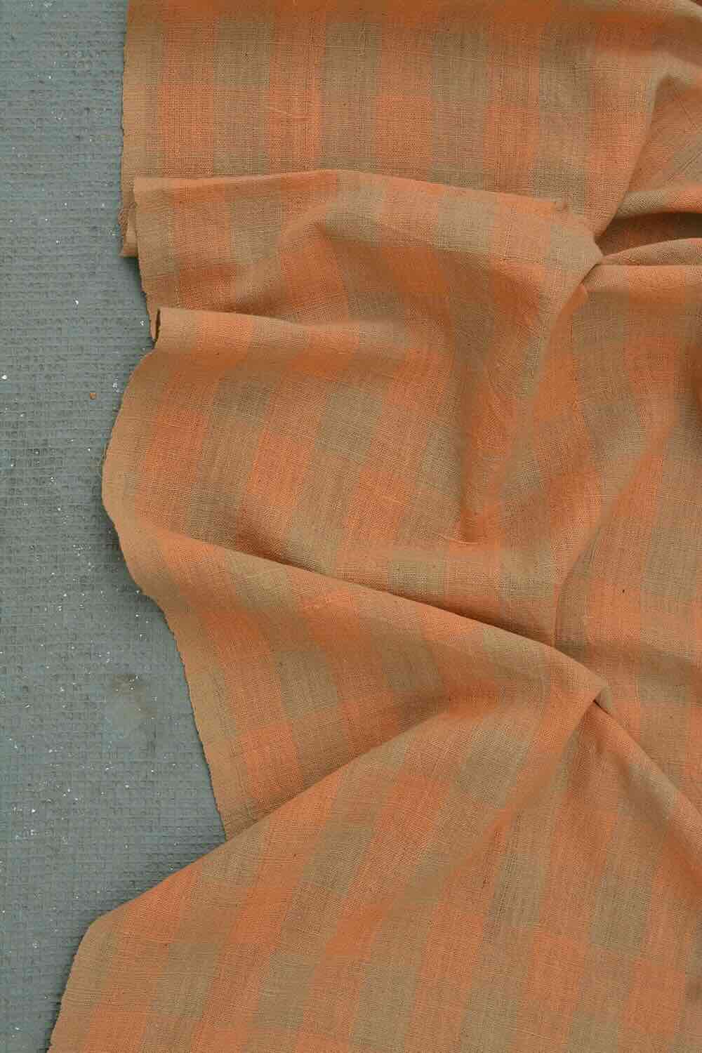 Organically grown, natural coloured brown cotton fabric - Kandu