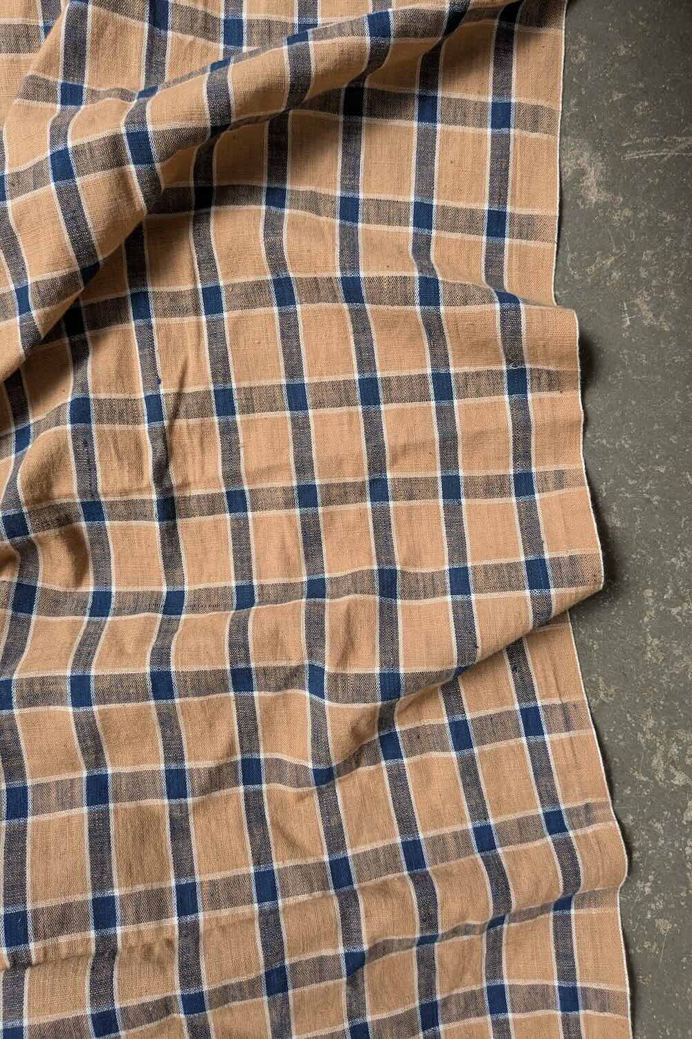 Organically grown, natural coloured brown cotton fabric - Kandu
